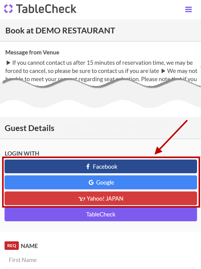Connecting Social Media Accounts to Your TableCheck Account – Help Center for Diners